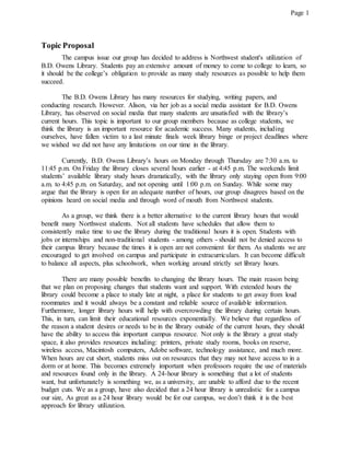 Persuasive Topic Proposal | PDF