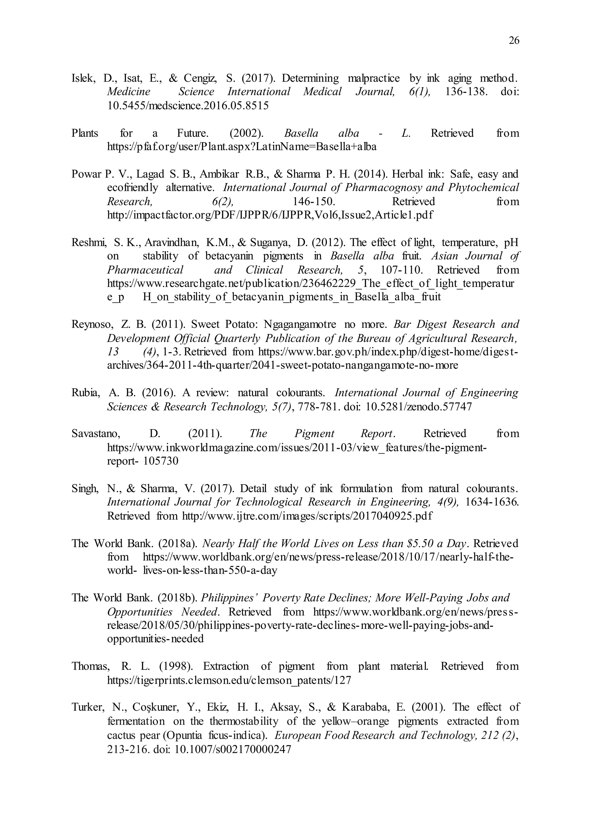 Final paper formulation of organic ink using ipomoea batatas | DOCX