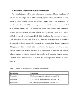 Final paper formulation of organic ink using ipomoea batatas | DOCX