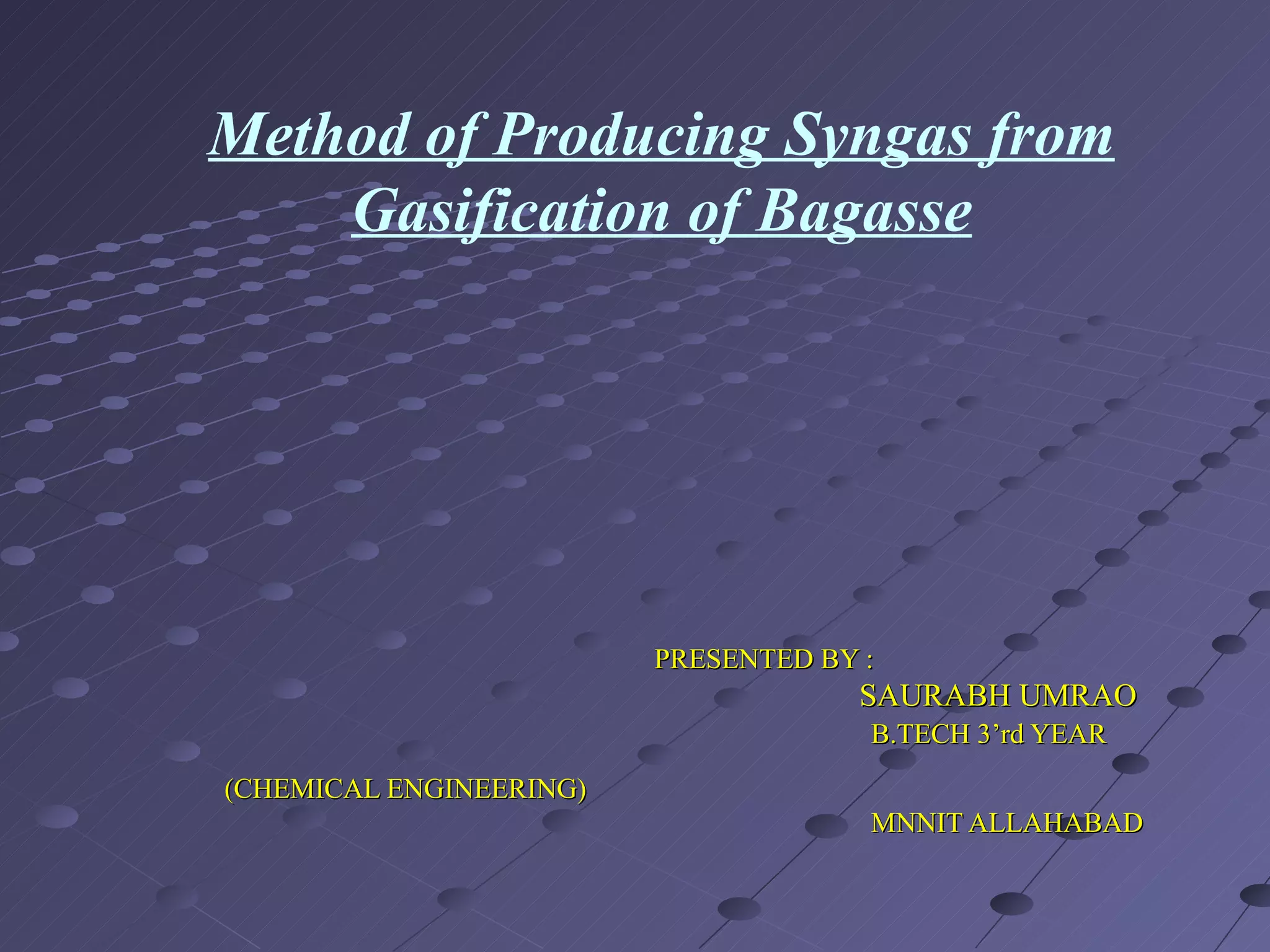 SYNGAS production | PPT