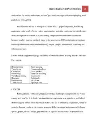 Final paper for Differentiated Instruction | DOCX