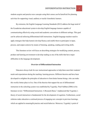 Final paper for Differentiated Instruction | PDF