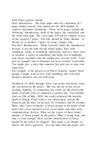 Final Paper general outlineNote Instructions. The final paper | DOCX