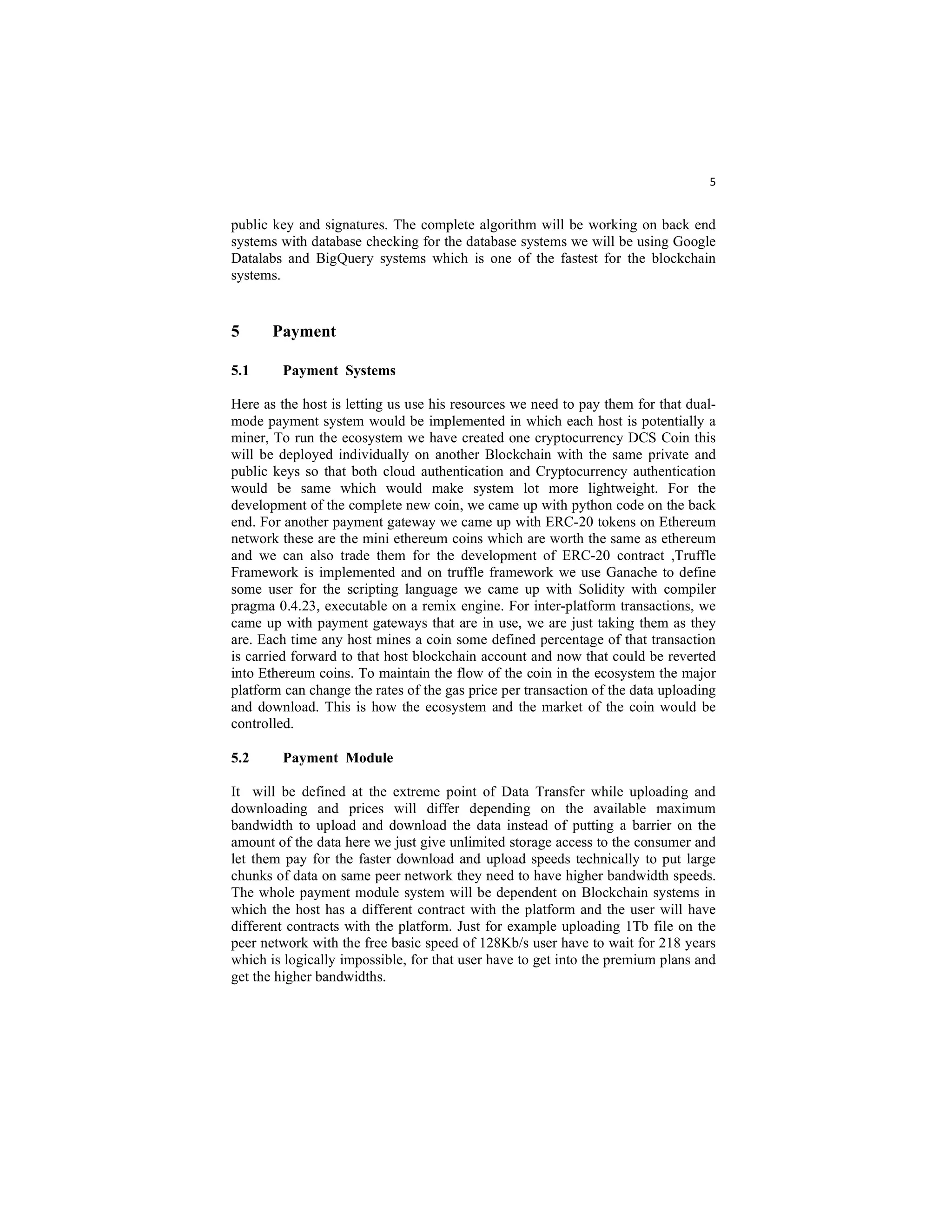 Blockchain Based Decentralized Cloud System Pdf