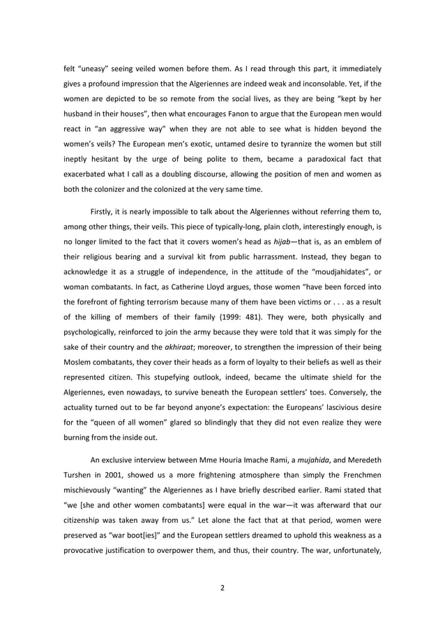 Veil as a Symbol of Manicheanism in the World Between Algeria and ...