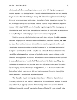 Final paper project management inf 410 | PDF