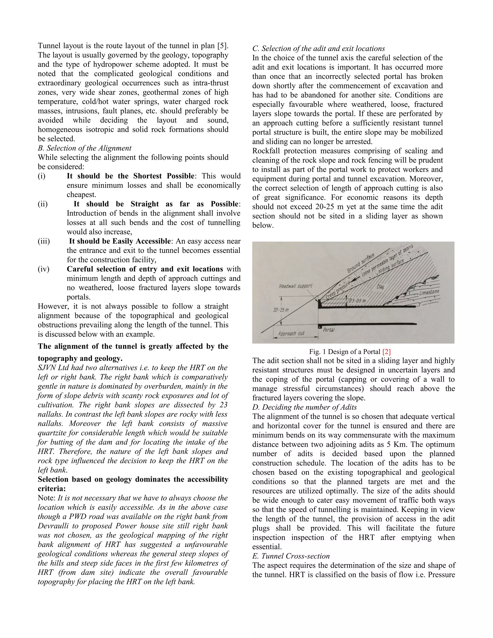 Practices in Planning, Design and Construction of Head Race Tunnel of a Hydroelectric Project. | DOC