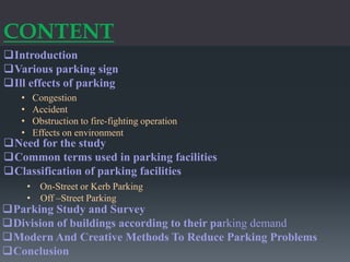 Parking Problems in Metro cities and their Effecient Handling | PPTX