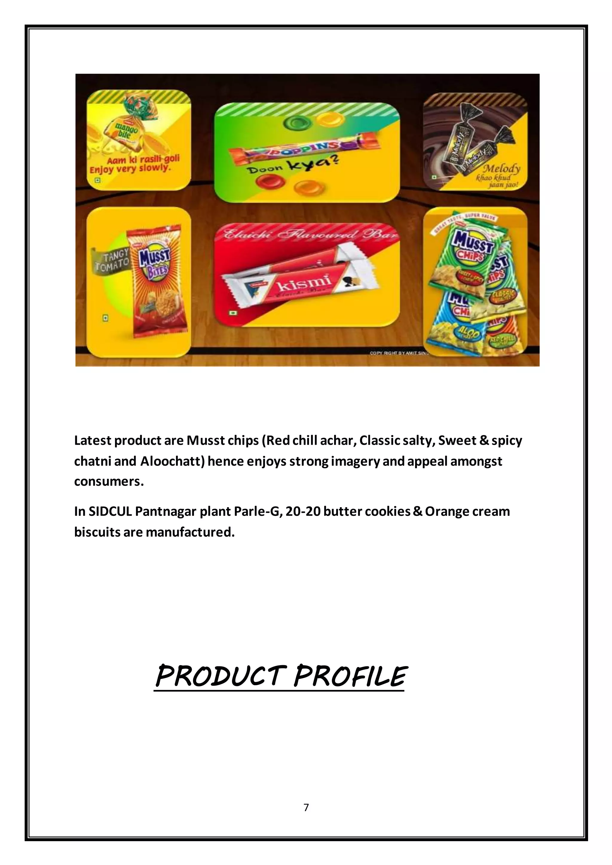 Report on industrial training at Parle Biscuits | DOCX