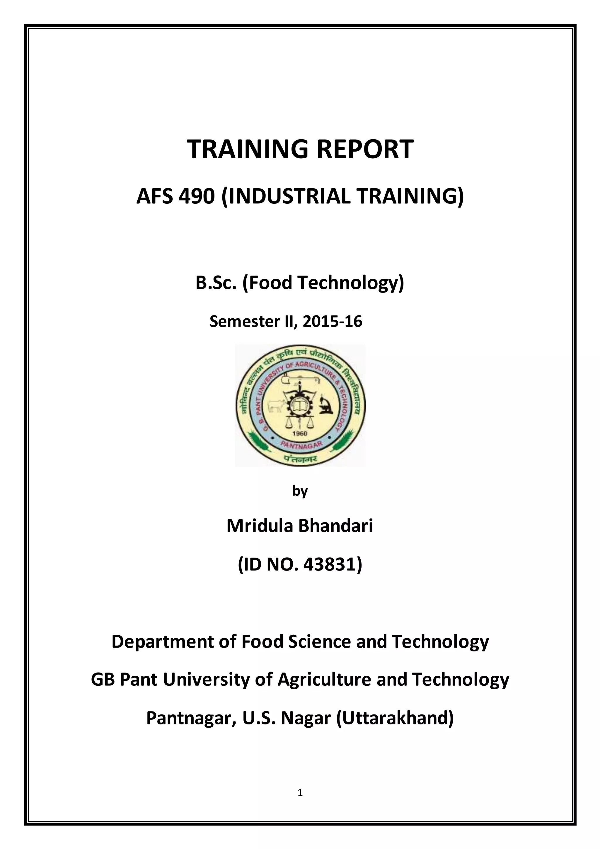 Training Report on Biscuit Production Process at Parle | PDF