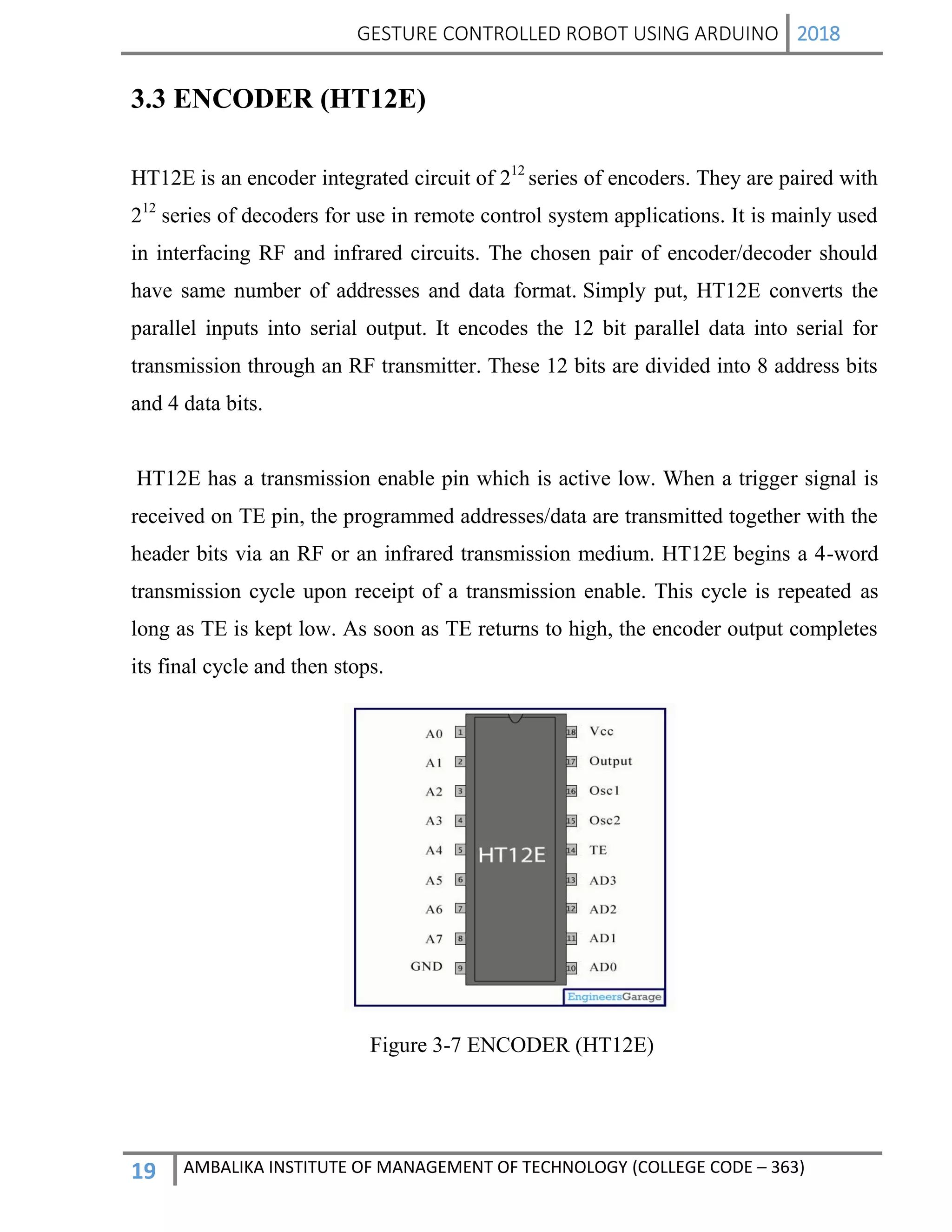 Project Report on Hand gesture controlled robot part 2 | PDF