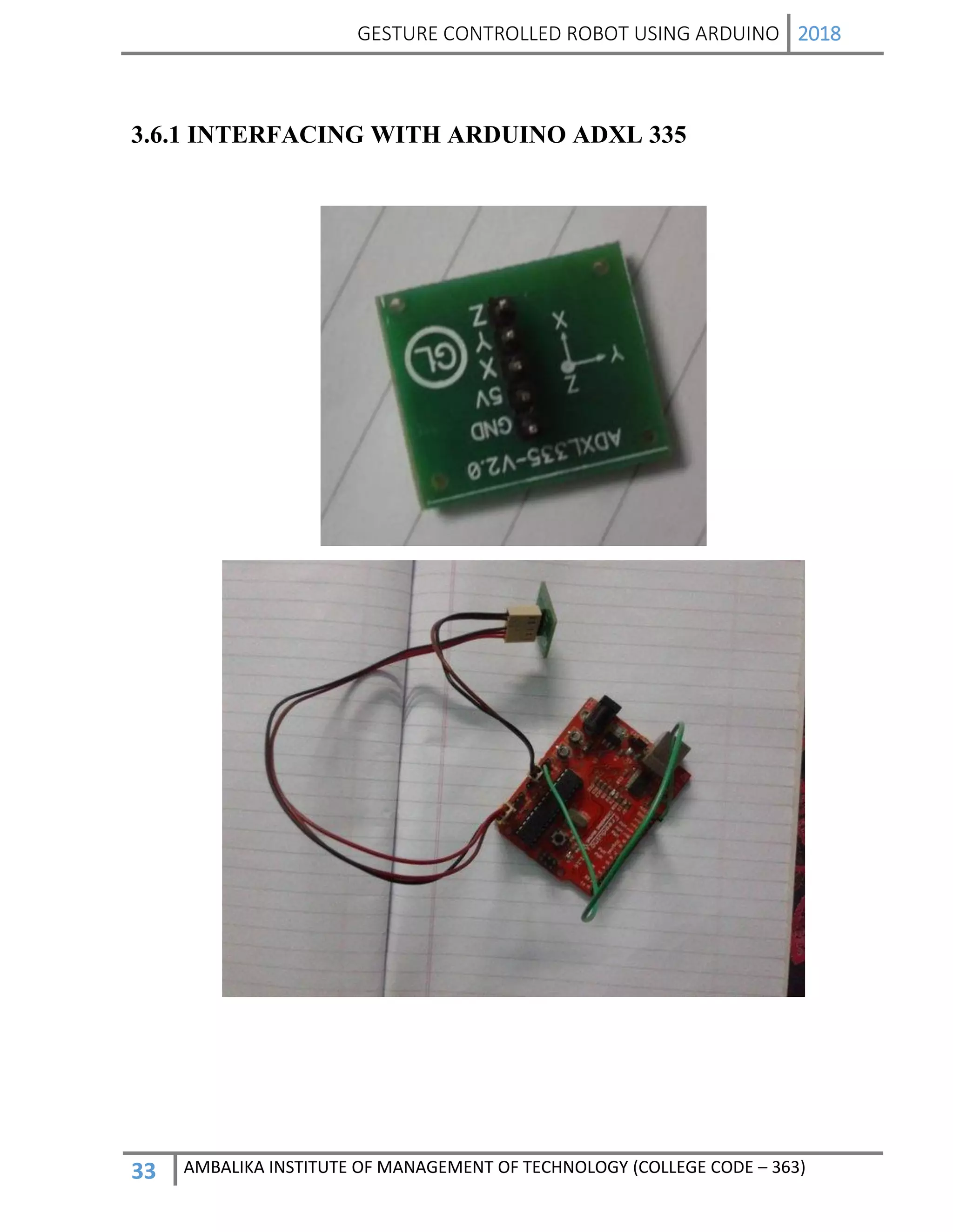 Project Report on Hand gesture controlled robot part 2 | PDF