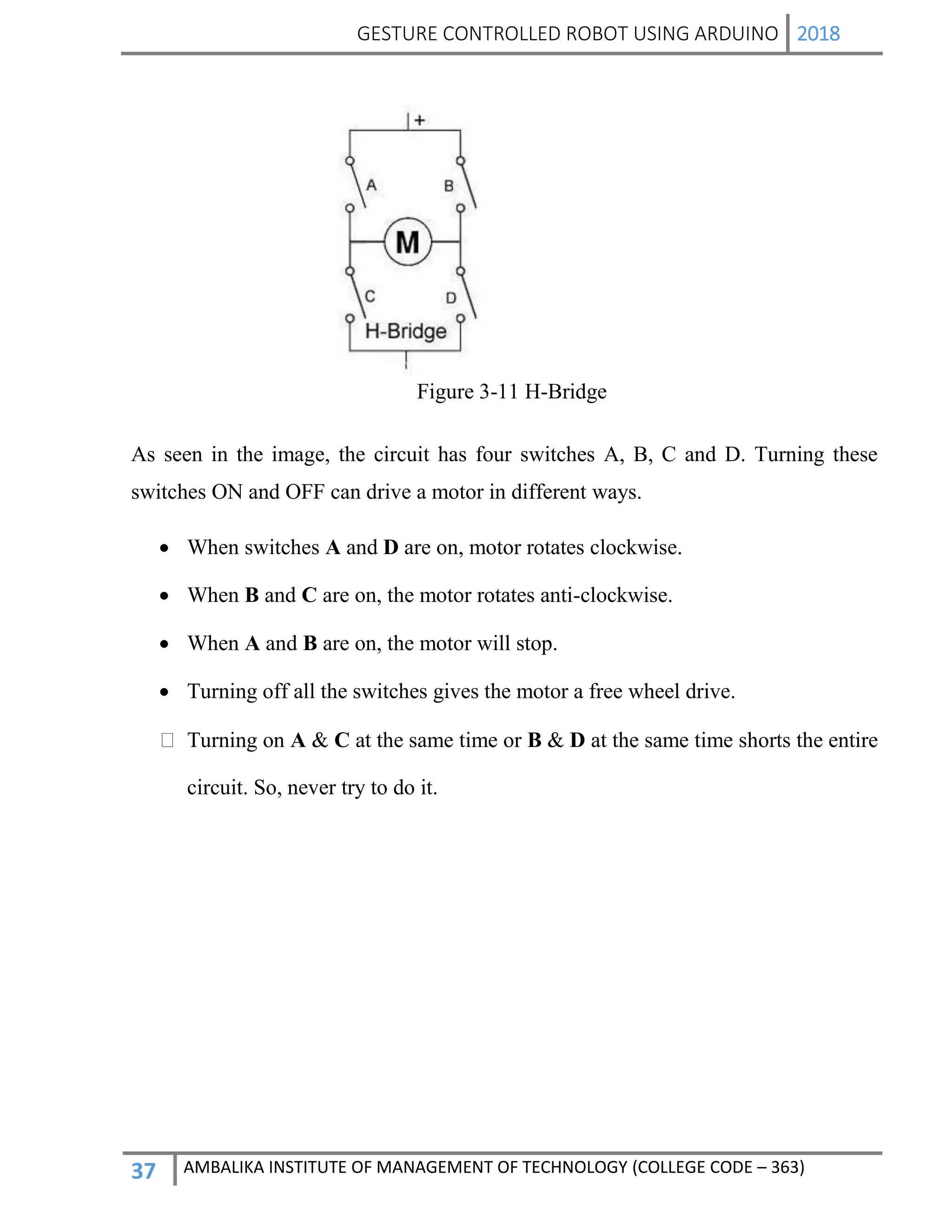 Project Report On Hand Gesture Controlled Robot Part 2 Pdf
