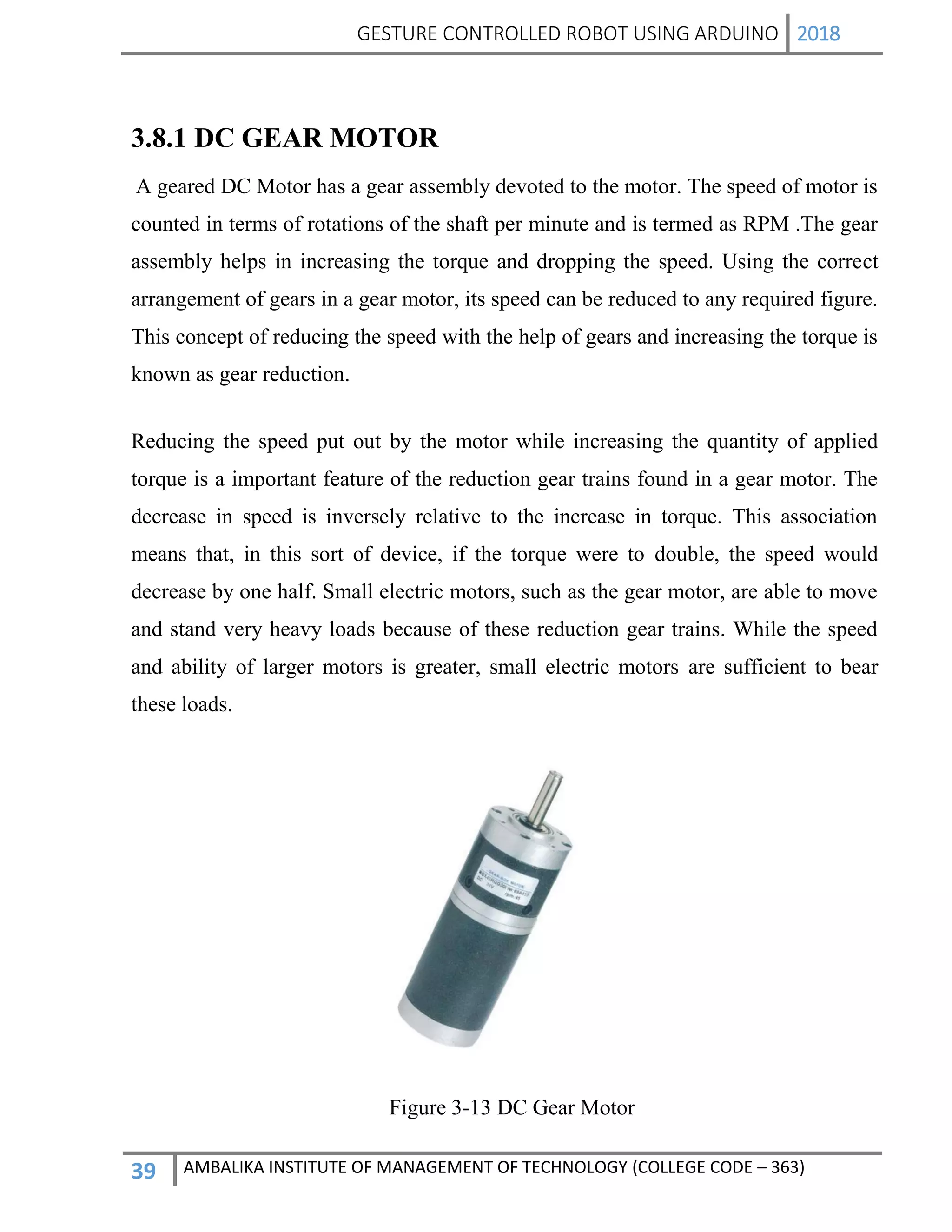 Project Report on Hand gesture controlled robot part 2 | PDF