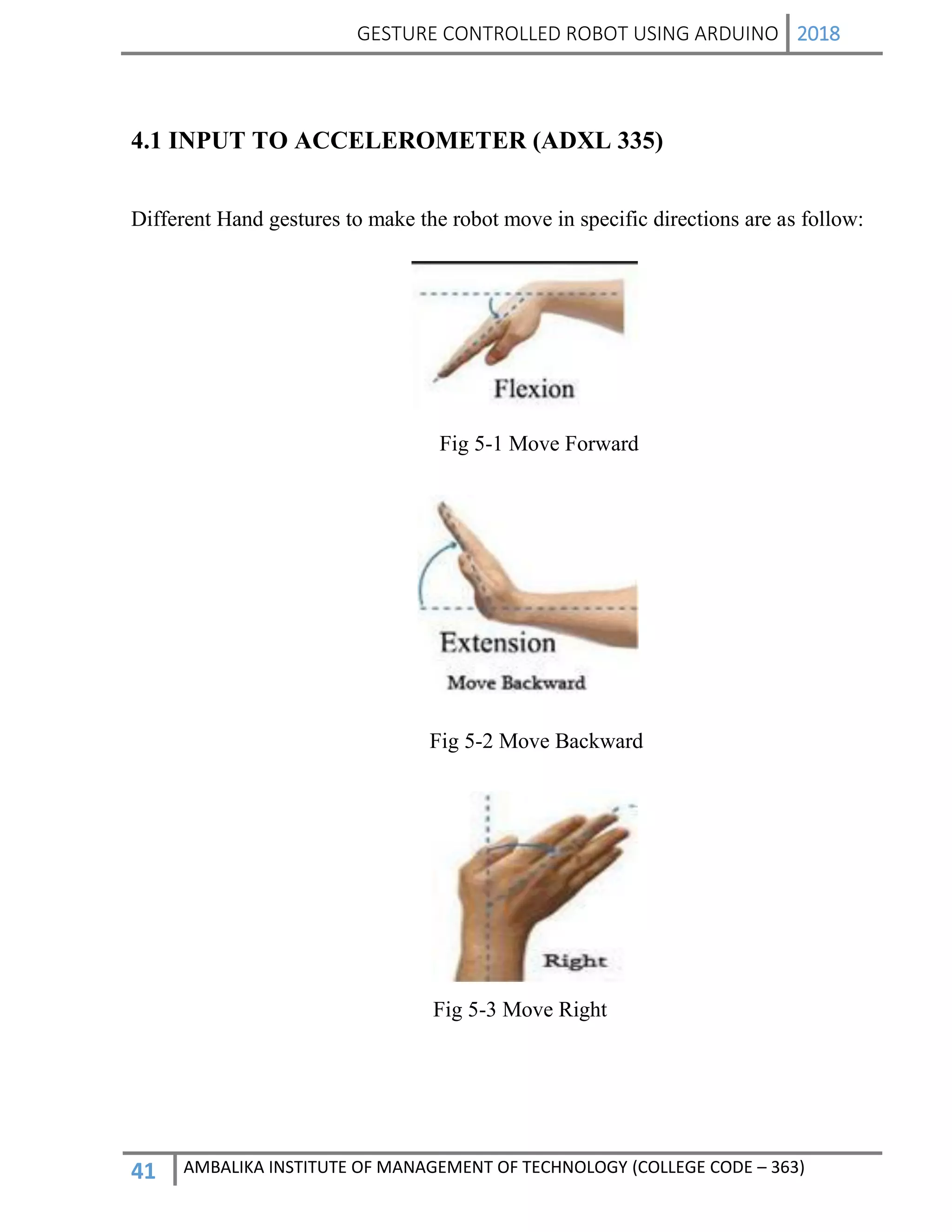 Project Report on Hand gesture controlled robot part 2 | PDF