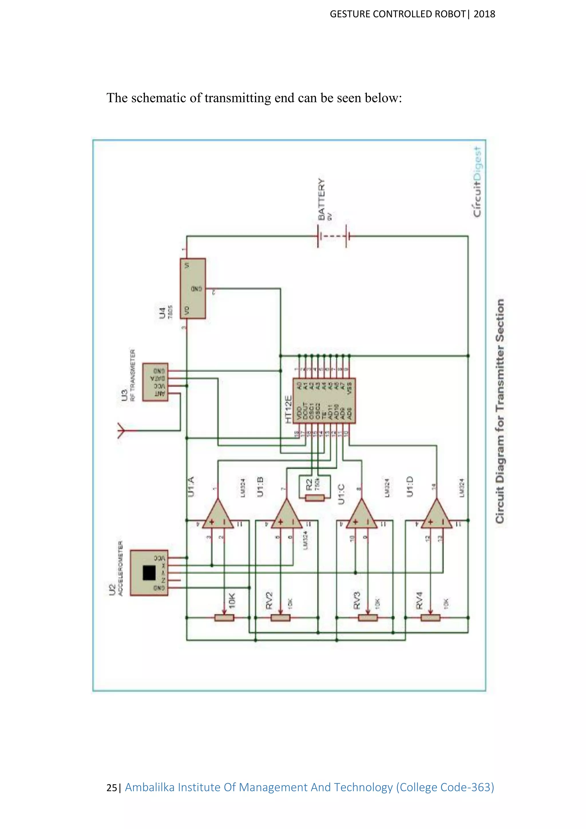 Project Report on Hand gesture controlled robot part 2 | PDF