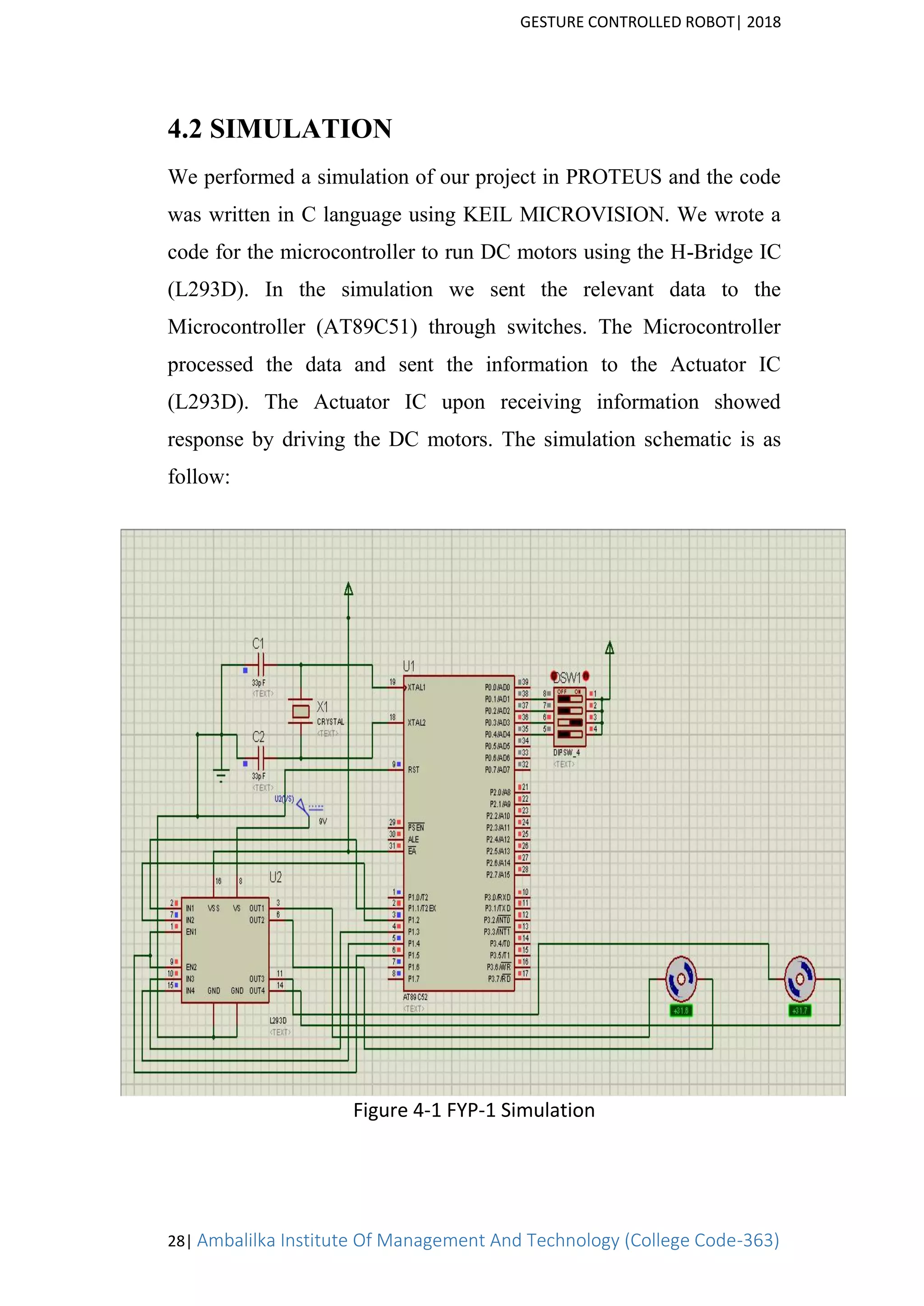 Project Report on Hand gesture controlled robot part 2 | PDF