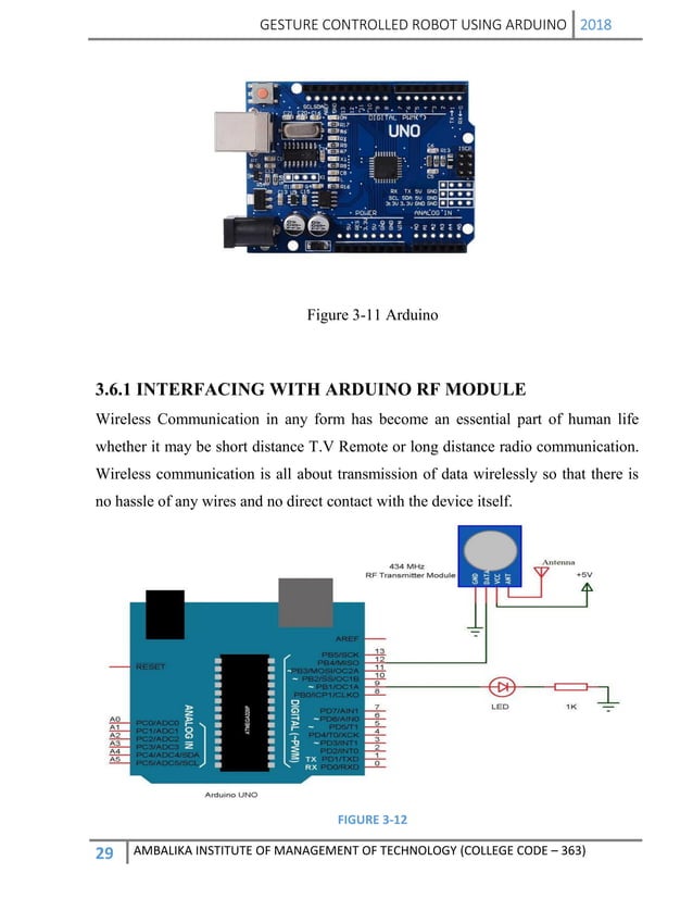 Project Report on Hand gesture controlled robot part 2 | PDF