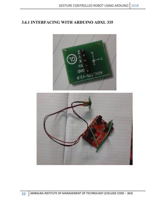 Project Report on Hand gesture controlled robot part 2 | PDF