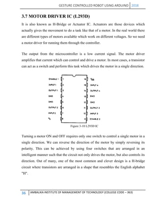 Project Report on Hand gesture controlled robot part 2 | PDF