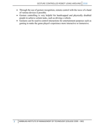 Project Report on Hand gesture controlled robot part 2 | PDF