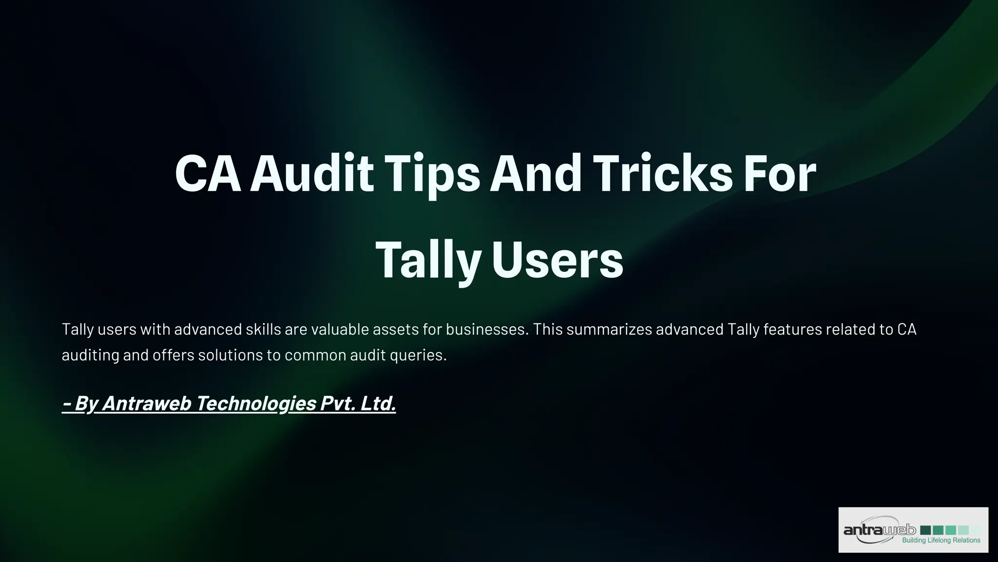 CA Audit Tips and Tricks For Tally Users | PPT