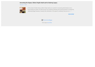 Udham Singh: Unveiling the Enigma of His Birth | PDF