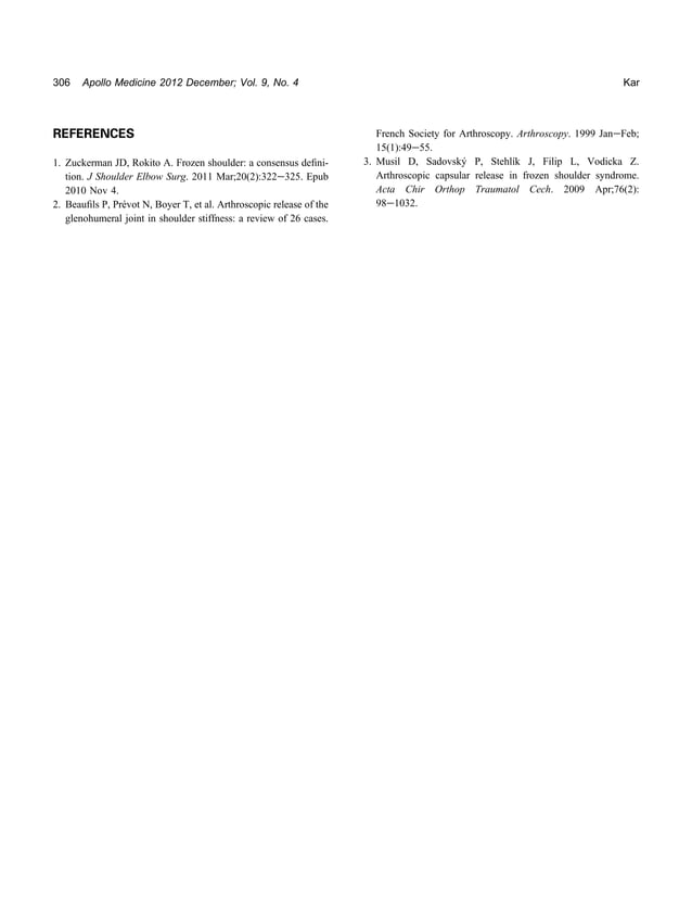 Arthroscopic Anterior Capsular Release for Idiopathic Frozen Shoulder | PDF