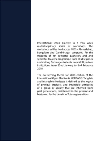 NID International Open Elective Booklet | PDF