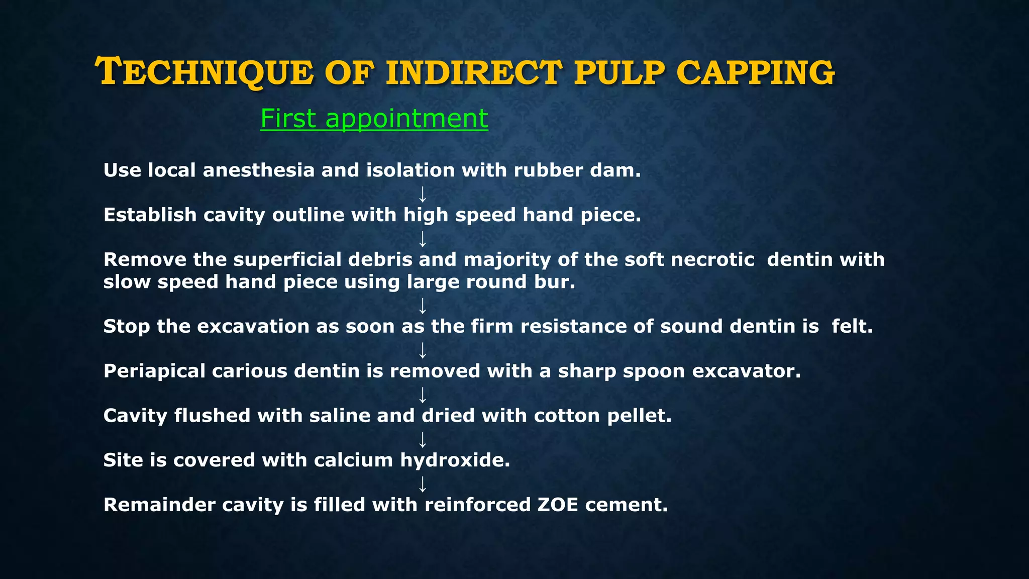 Pediatric Endodontics - Indirect and Direct pulp capping,Pulpotomy ...