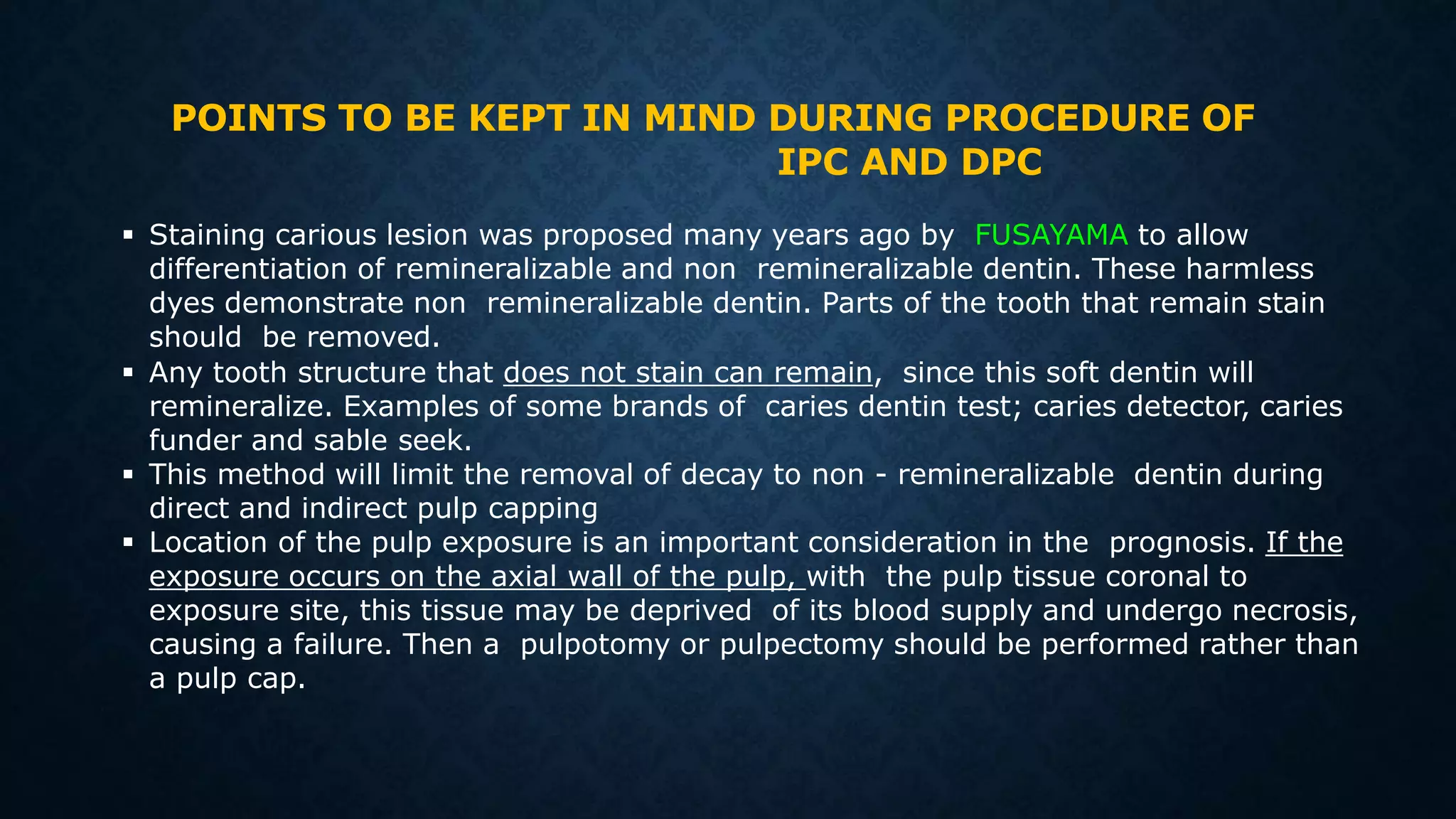 Pediatric Endodontics - Indirect and Direct pulp capping,Pulpotomy ...