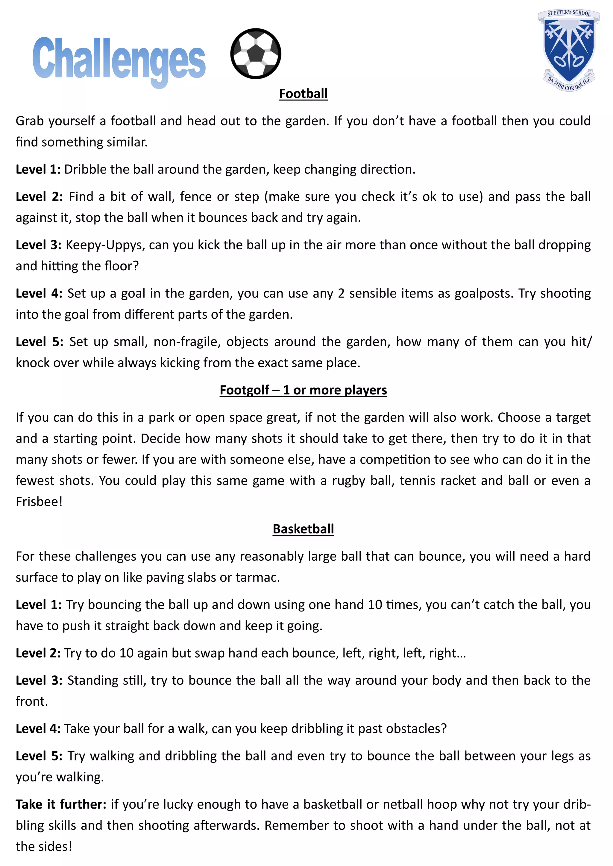 Pupil PE & Games activities booklet | PDF