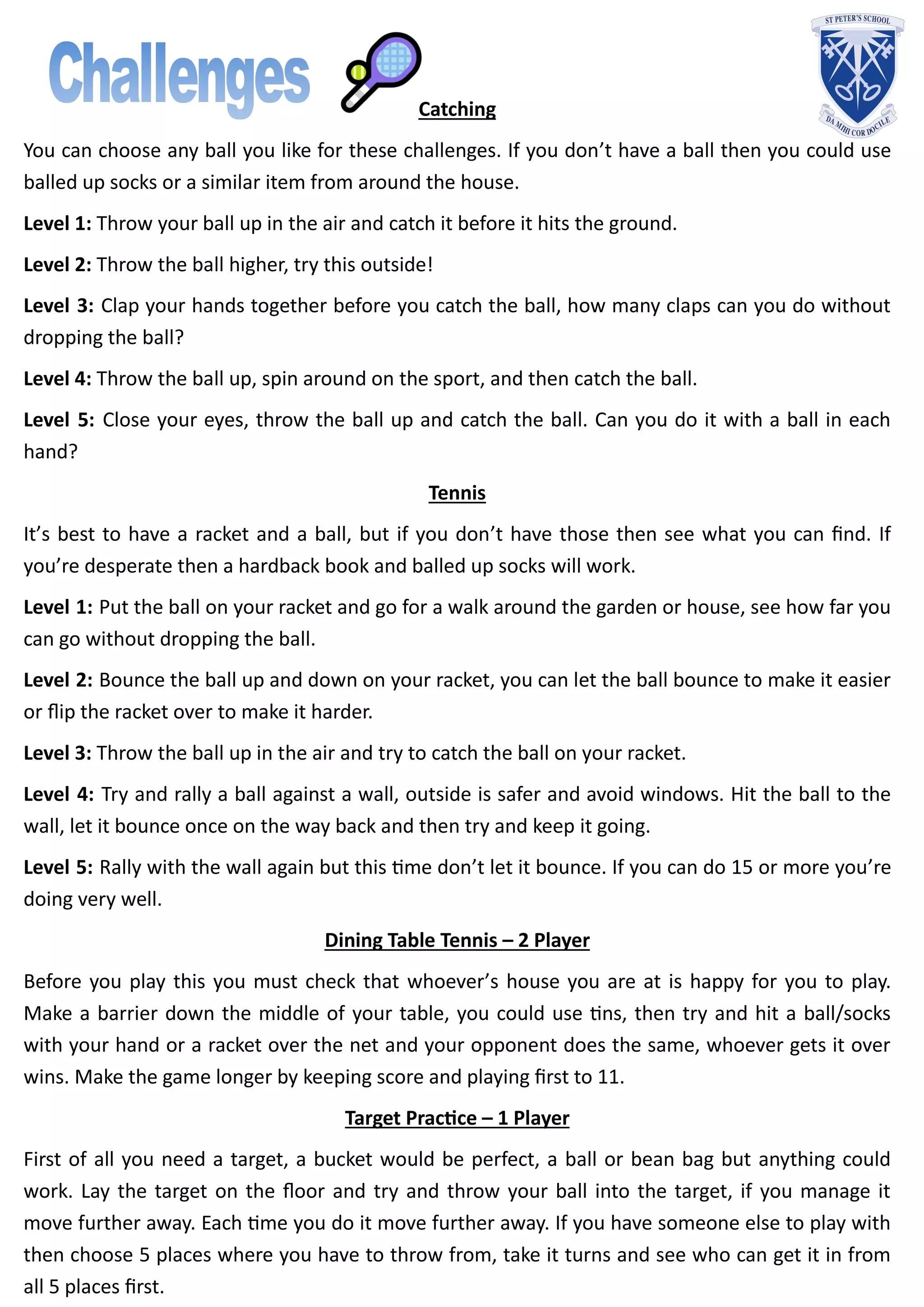 Pupil PE & Games activities booklet | PDF