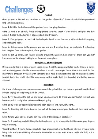 Pupil PE & Games activities booklet | PDF