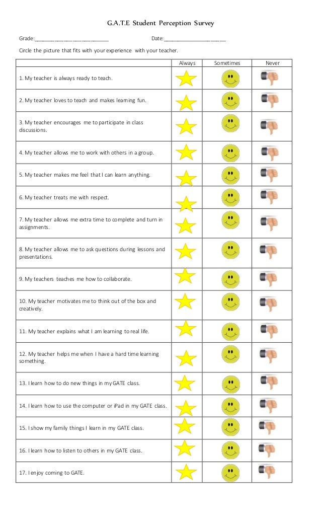 Final perception surveys