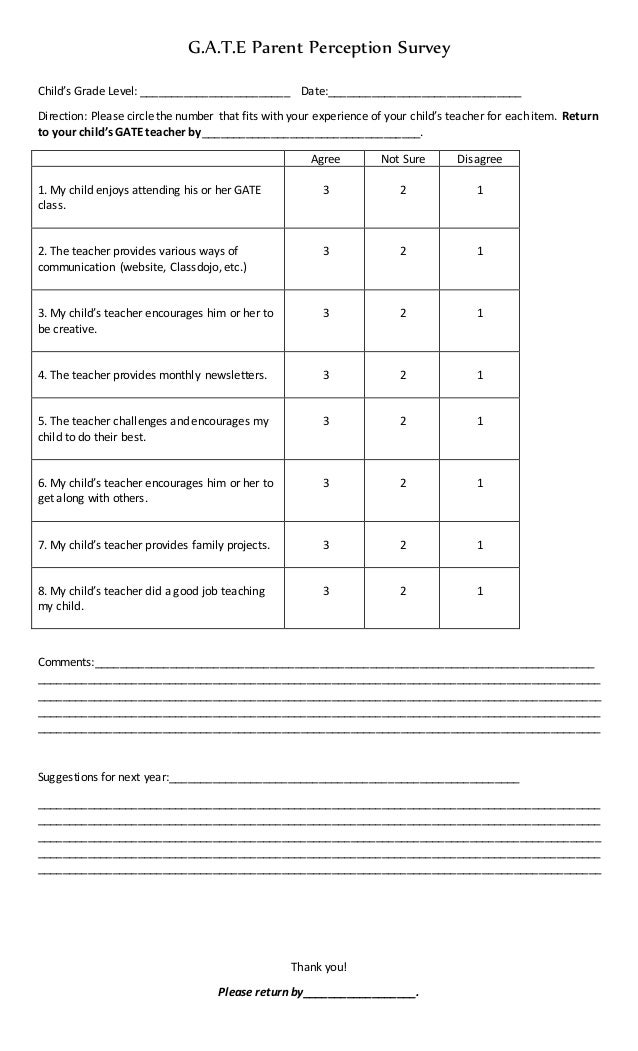 Final perception surveys