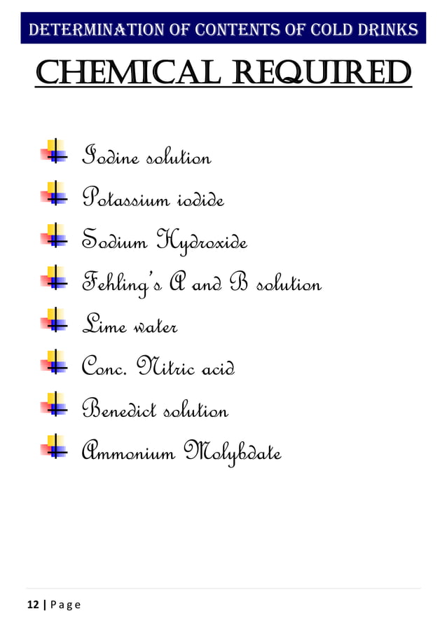 determination of contents of diffrent brands of cold drinks | PDF ...