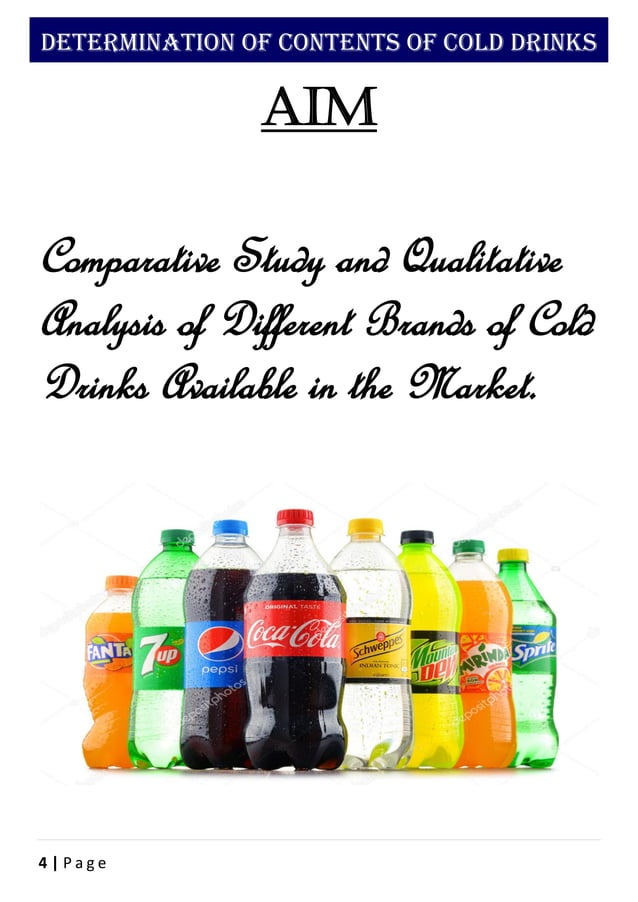 determination of contents of diffrent brands of cold drinks | PDF ...