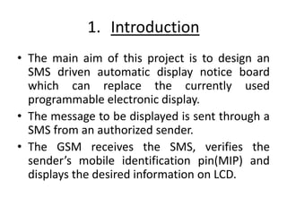 GSM Based e-Notice Board | PPTX