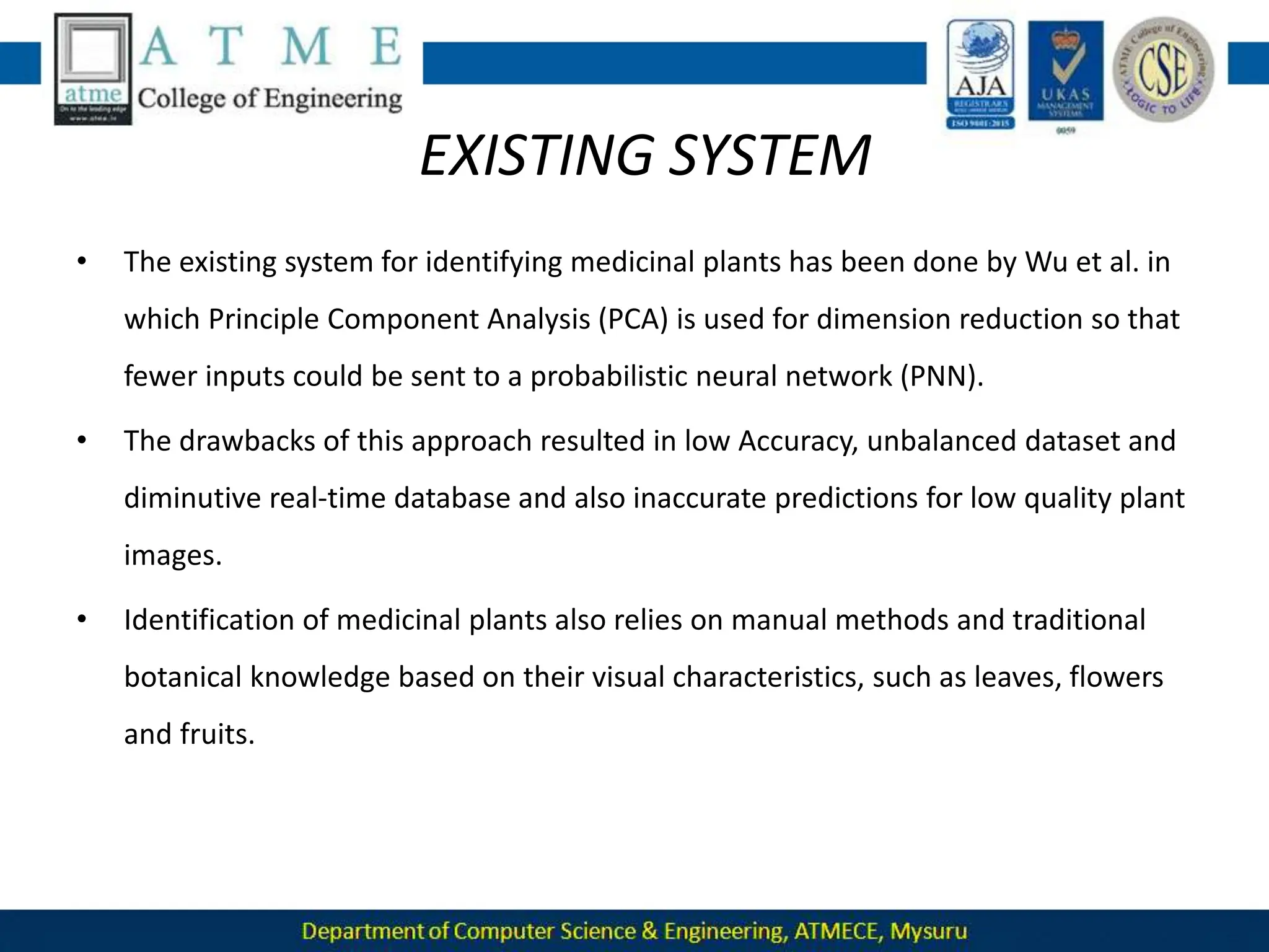 Identification of medicinal plants using machine learning | PPTX