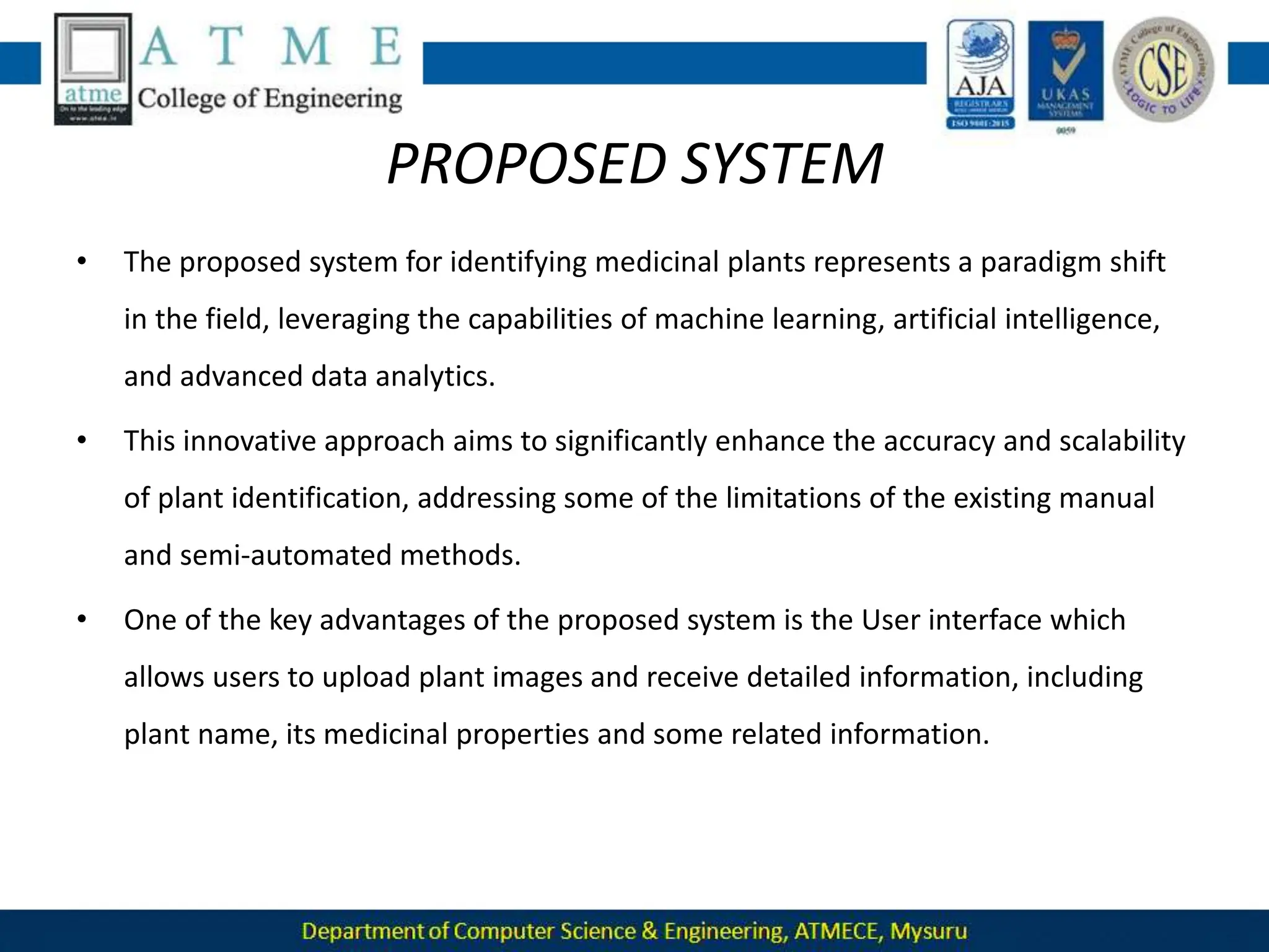 Identification of medicinal plants using machine learning | PPTX