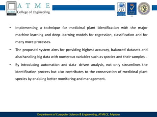 Identification of medicinal plants using machine learning | PPTX