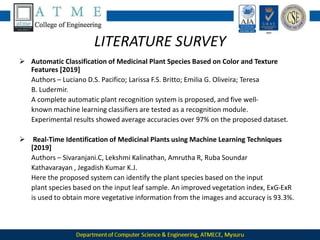 Identification of medicinal plants using machine learning | PPTX