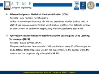 Identification of medicinal plants using machine learning | PPTX