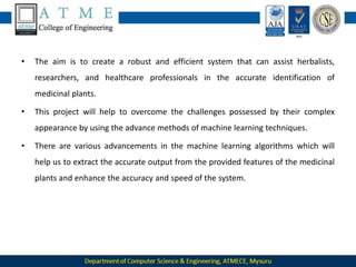 Identification of medicinal plants using machine learning | PPTX