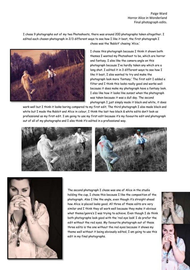 Final photograph analysis | DOCX | Photography | Arts and Crafts