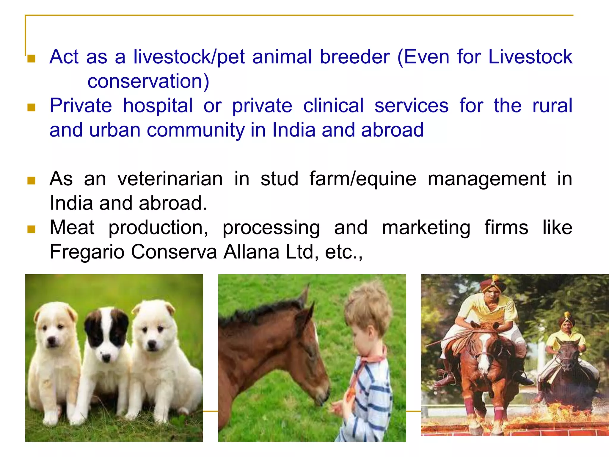 Career Opportunities in veterinary Science | PPT