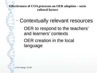 Teacher Professional Learning Communities: a collaborative OER adoption ...