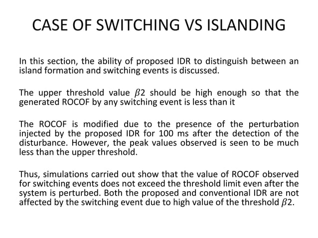 final PM Revised Presentation of islanding detection of grid connected ...