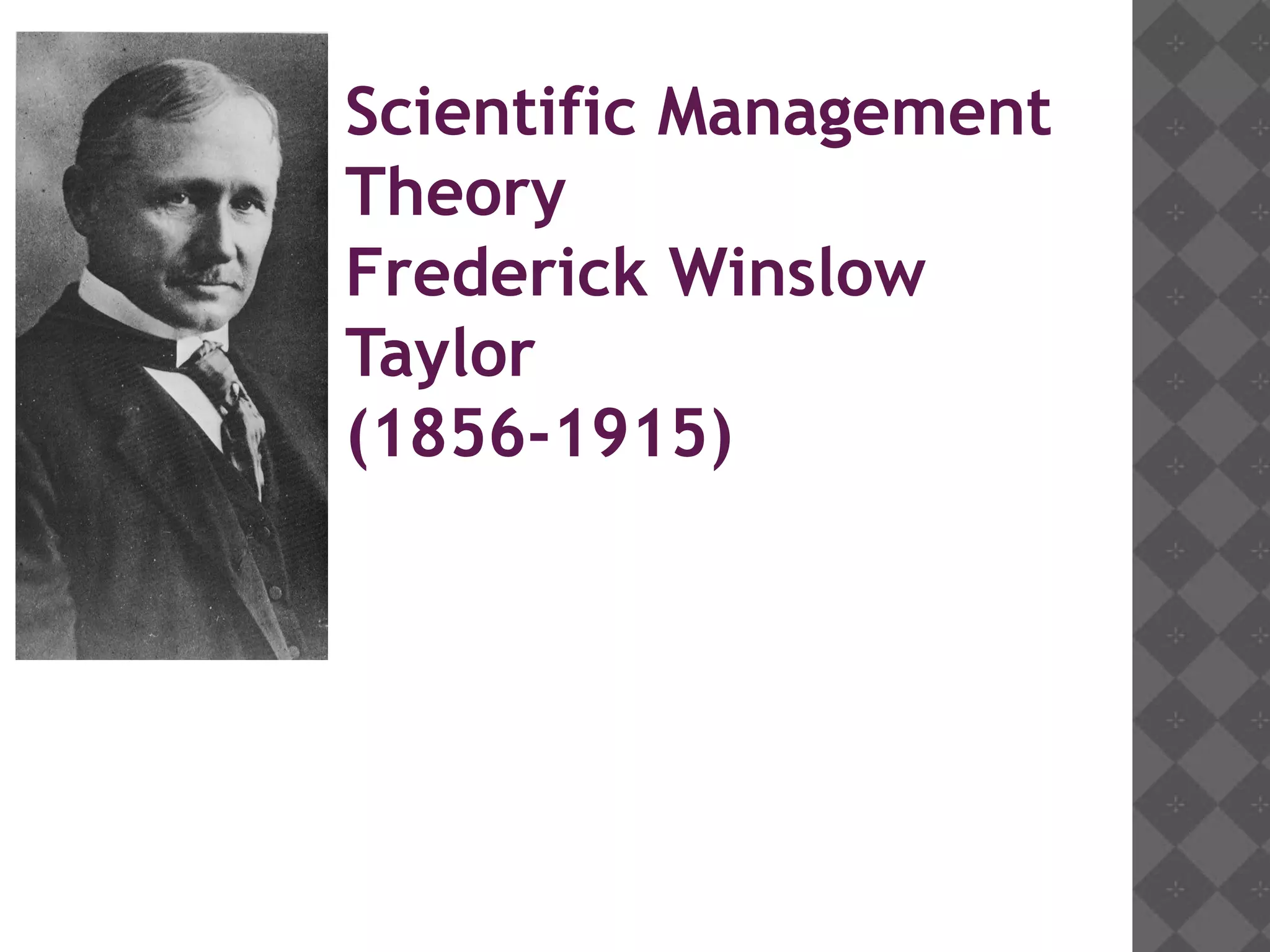 principle of management(pom) slide of Scientific Management Theory ...